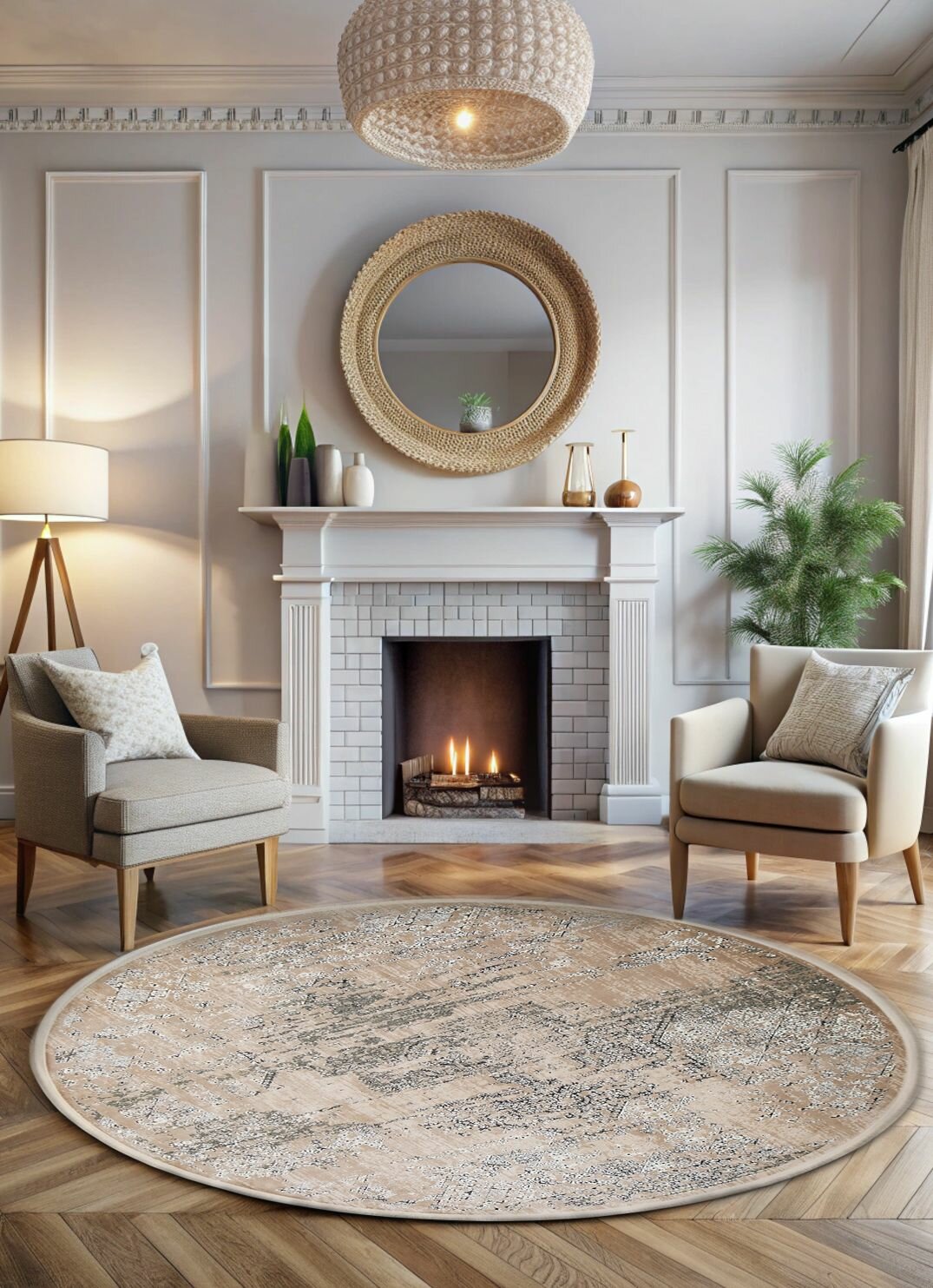 Ковер круглый Иранский для гостиной, для спальной комнаты 300*300 см. Versaill Collection, круг 3 на 3 м