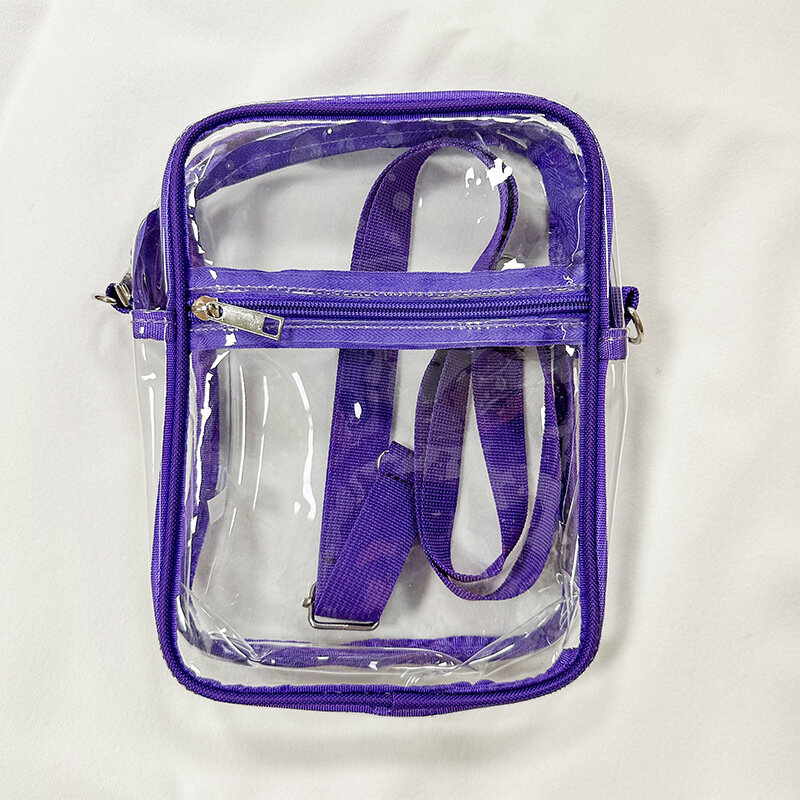Прозрачная сумка через плечо, утолщенная водонепроницаемая сумка из ПВХ, сумка для концертов, портативная сумка для хранения мелочей, с нанесенным логотипом.