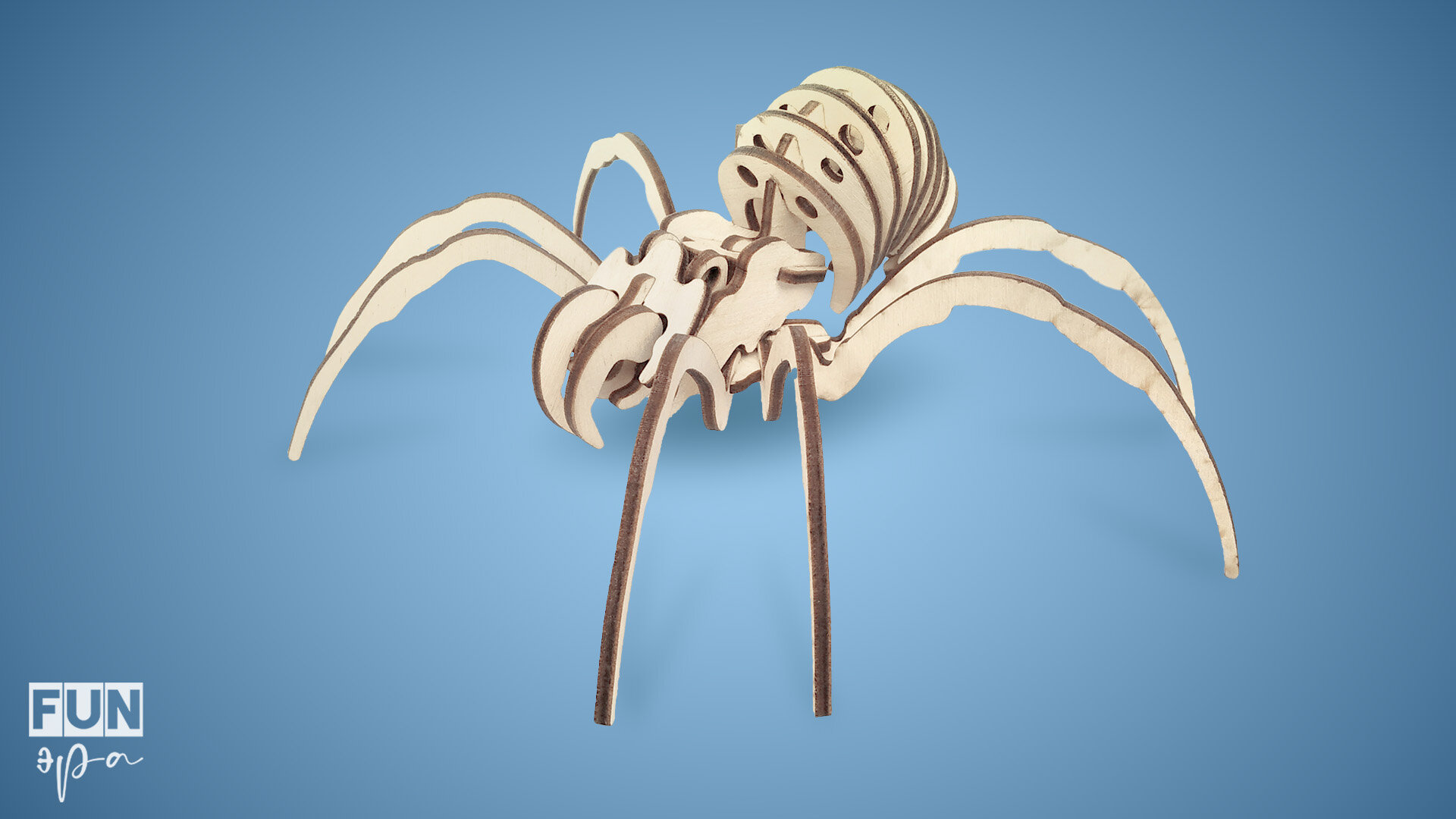 Деревянный конструктор сборная модель Паук игрушка - 18х20х10 см