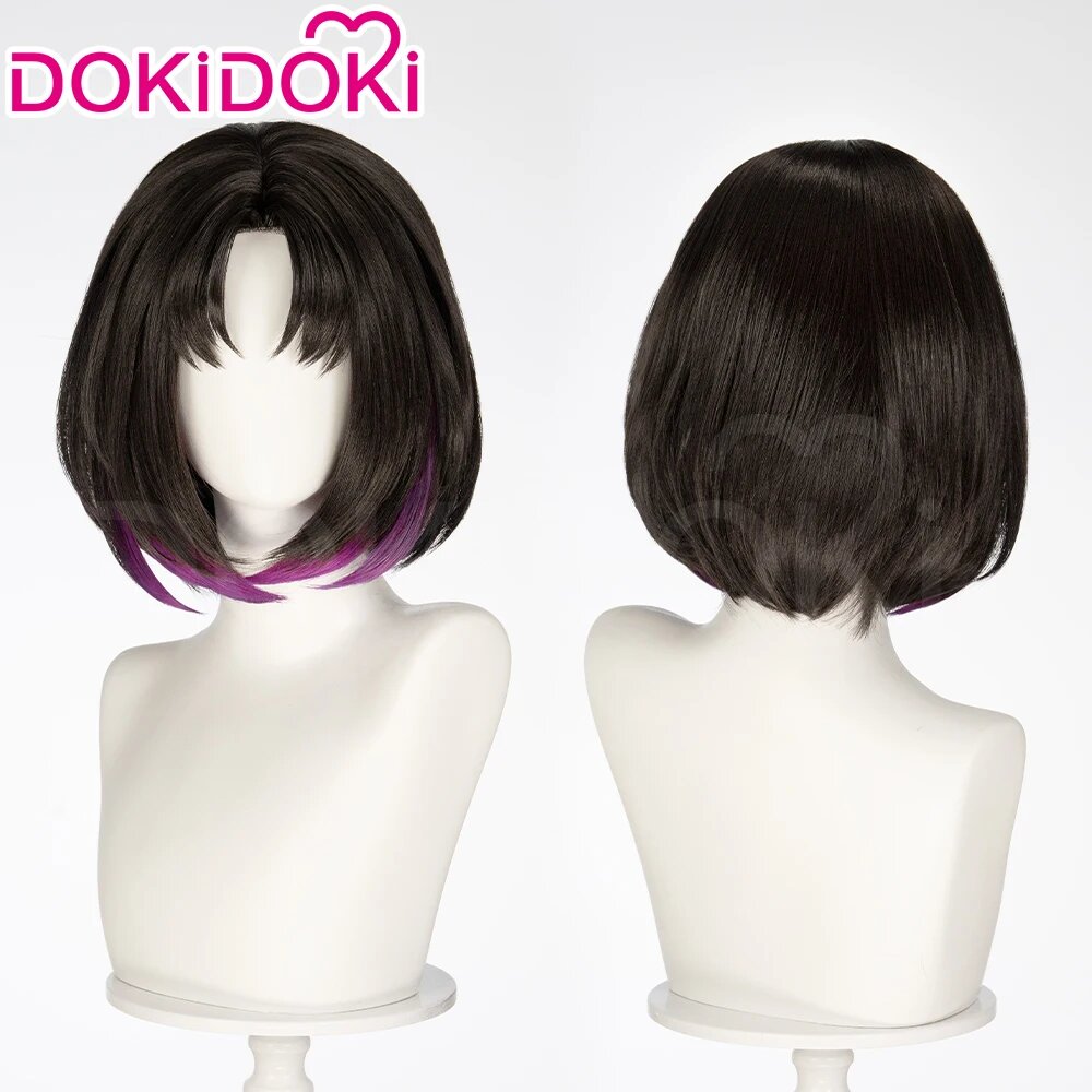 Парик DokiDoki черный с фиолетовыми прядями, PRE-SALE