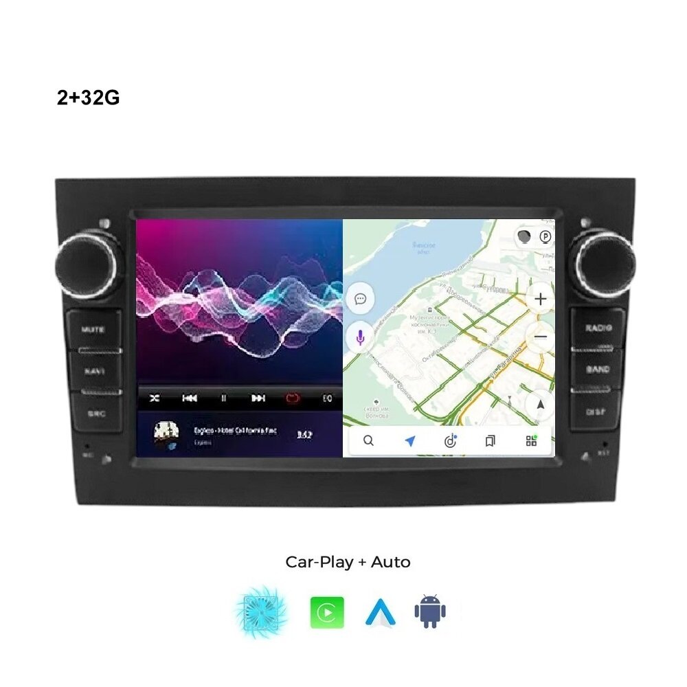 Магнитола для Opel Андроид 2/32ГБ (черный)