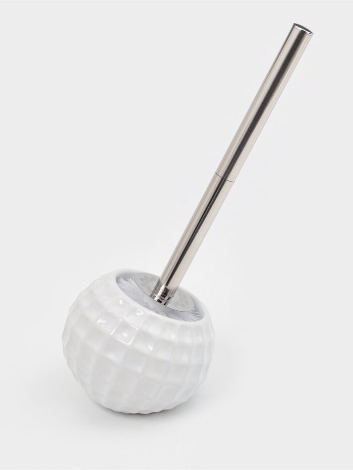 Ёрш для унитаза с круглой подставкой «Квадро», керамика, белый