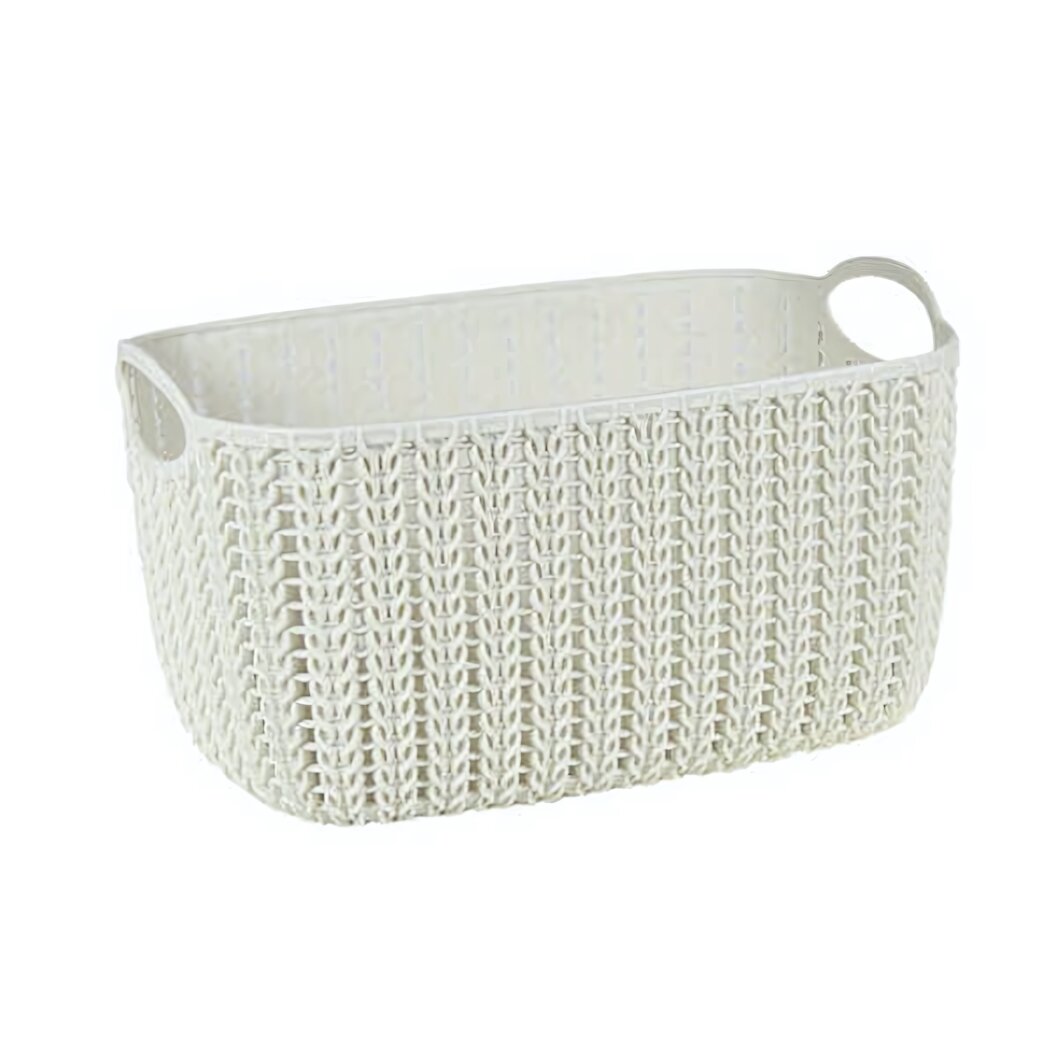 Корзинка пластиковая 4л, фисташковый цвет, с ручками, перфорация, для хранения