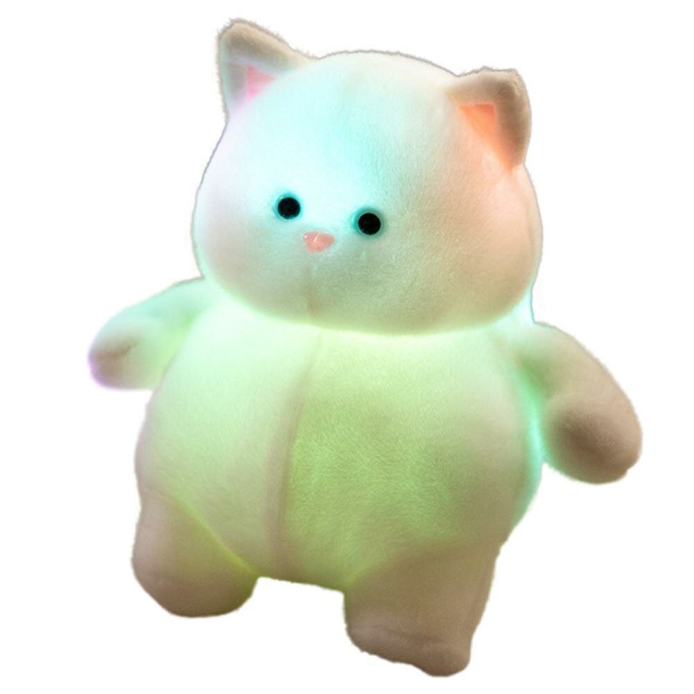Светящаяся LED кошка: Многоцветная плюшевая игрушка-ночник с переворотом