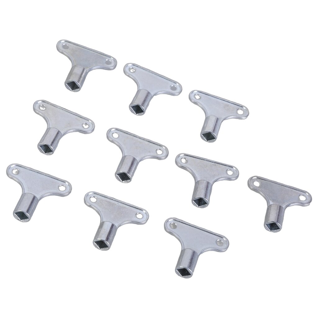 Комплект из 10 анодированных ключей для радиаторов обеспечивает длительную работу и простоту использования