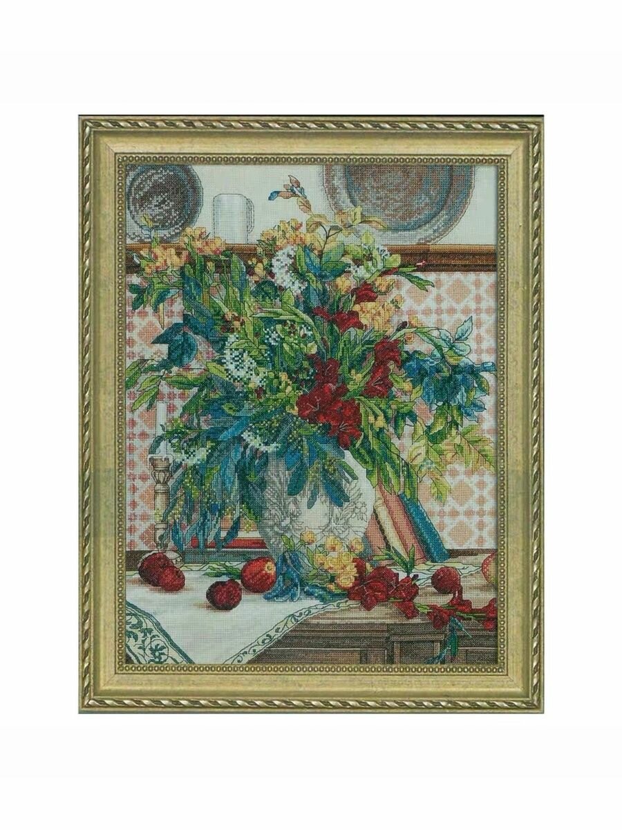 Набор для вышивки Amishop "Bucilla 45669 - Autumn Retreat", 171 x 224 стежков, 31 x 41 см, 50 цветов, 14CT Aida