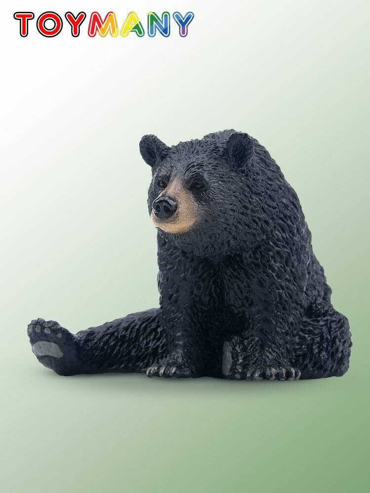 Toymany Фигурки животных, Коллекционный отдыхающий Черный Медведь, Подарок для детей