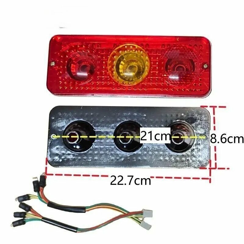 Задний фонарь для электрогрузового трицикла, универсальный для 48В/60В/72В (не подходит для 12В)