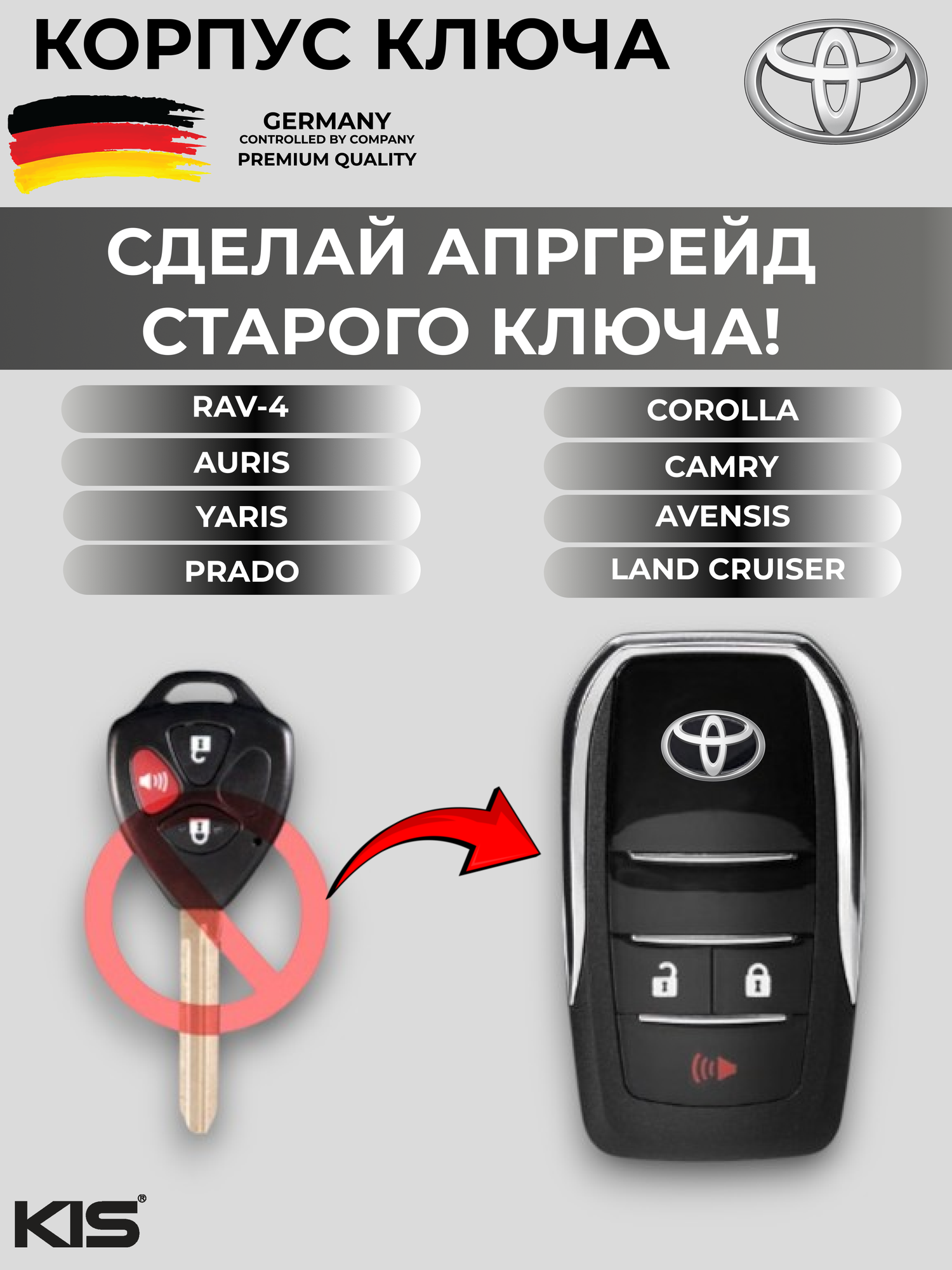 Корпус для выкидного ключа зажигания Тойота, Toyota, TY-M24