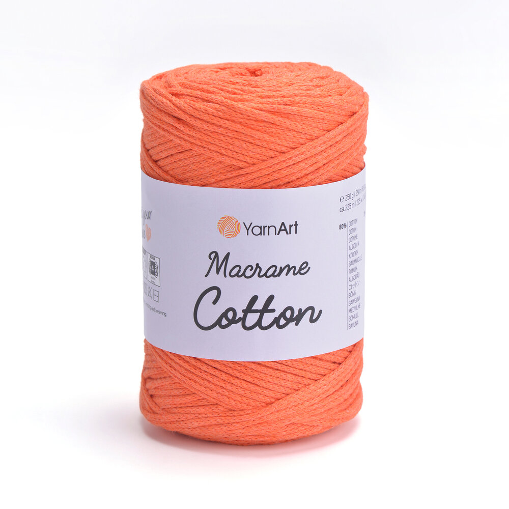 Пряжа для вязания YarnArt Macrame Cotton 770 оранжевый 1 моток 250 гр/225 м 80% хлопок, 20% полиэстер