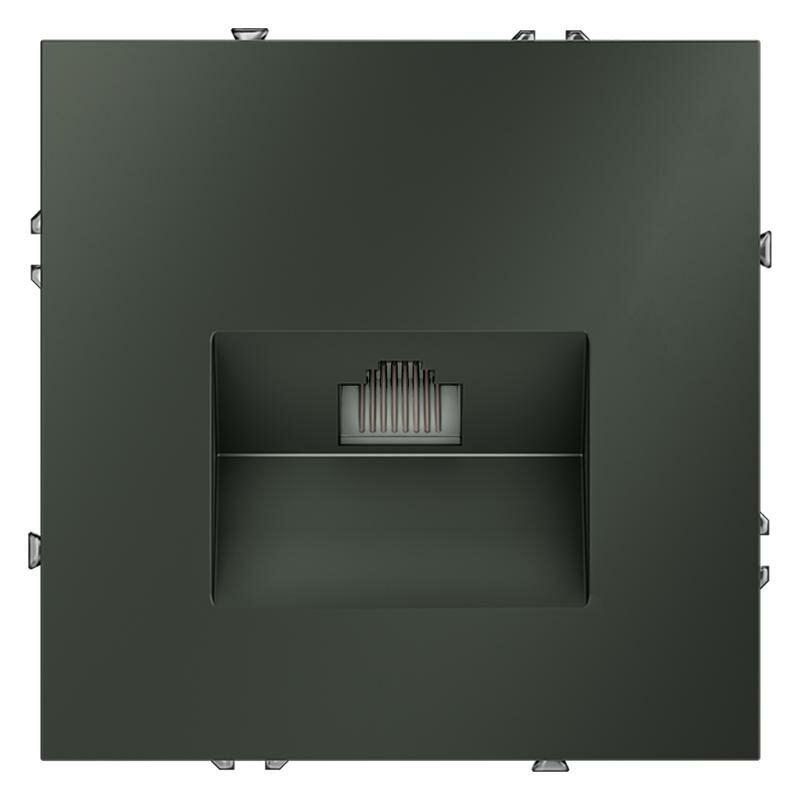 Розетка компьютерная 1-м СП S70 RJ45 кат.6 механизм титан Voltum VLS060106
