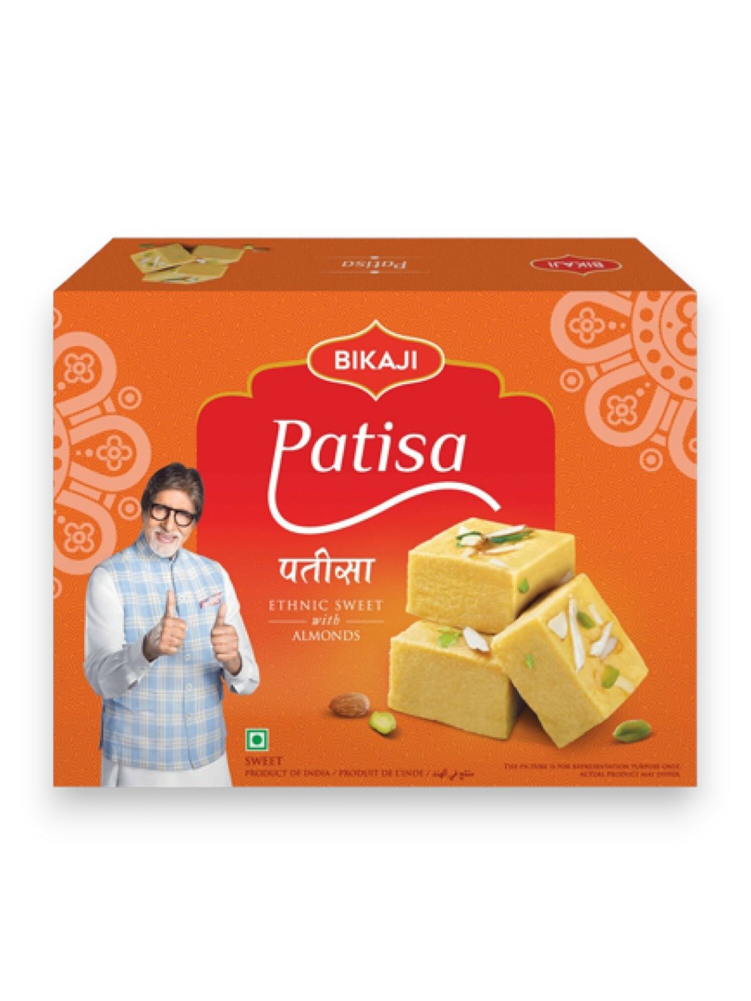 PATISA, Bikaji (патиса - индийская воздушная халва из нутовой муки, Бикаджи), 400 г.