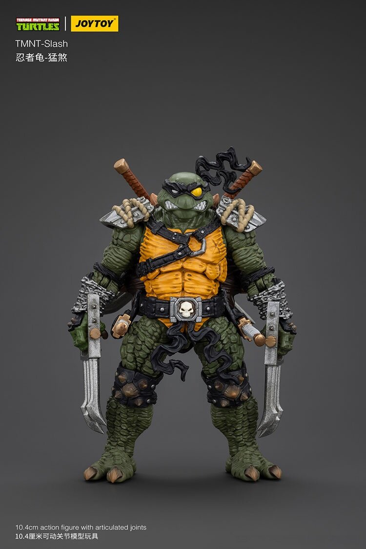 Фигурка JOYTOY "TMNT Slash", цветная, интерактивная, подарочная упаковка, ПВХ, 10,4см.