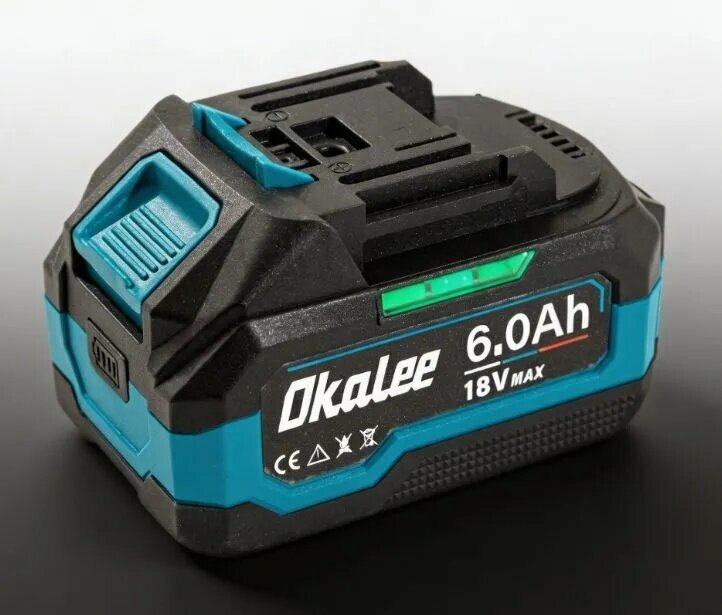 Литиевая батарея Okalee Tools 18 В 6,0 Ач, подходит для мощных внешних электроинструментов, долговечная
