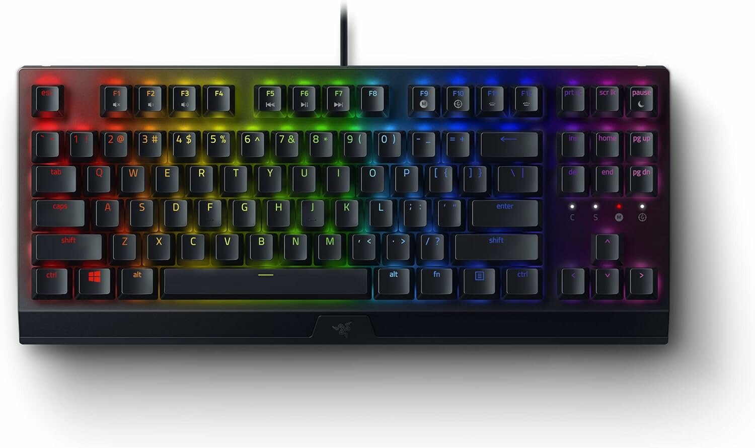 Клавиатура игровая Razer BlackWidow V3 TKL, RGB, Yellow Switch, черный (RZ03-03490700-R3R1)