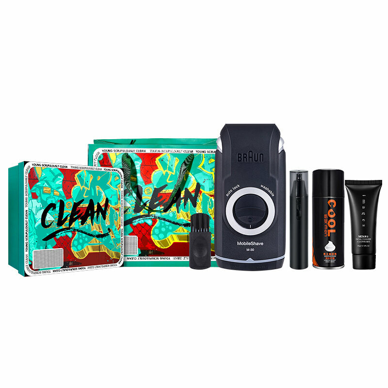 Электробритва мужская BRAUN MobileShave M-30 Braun M30 Black-CLEAN Exclusive Box
