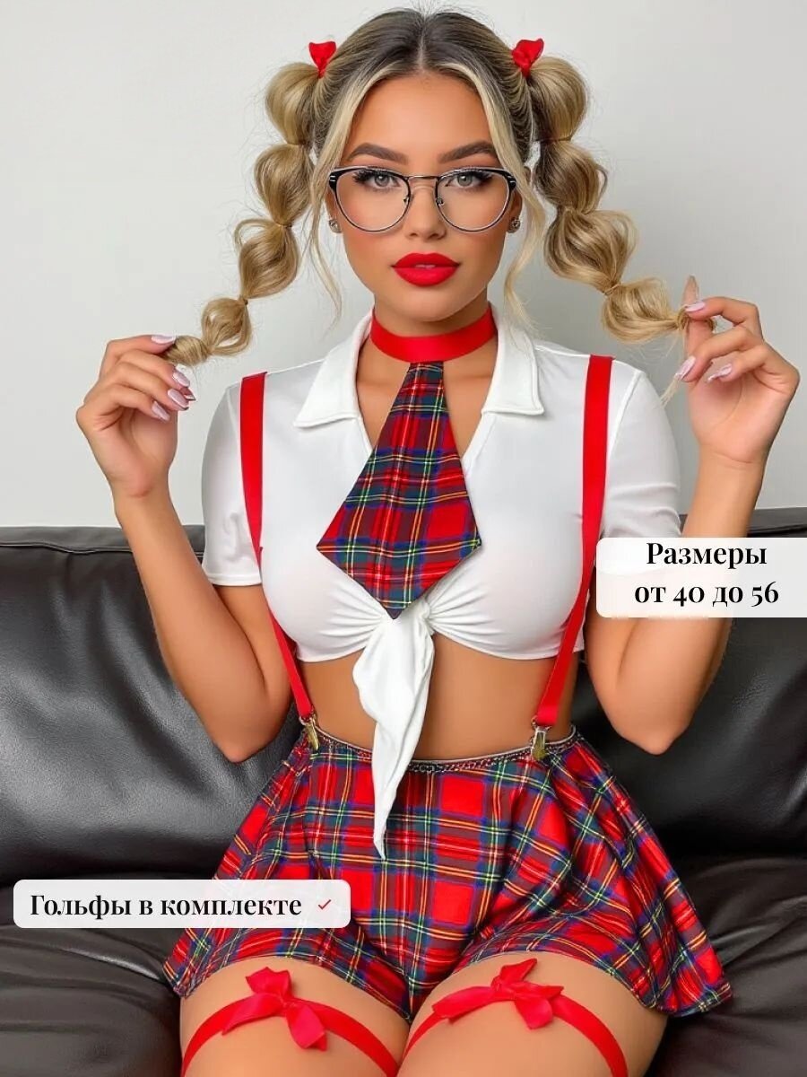 Костюм эротический JK Hot Girl Temptation, для ролевых игр, размер 50-52, красный