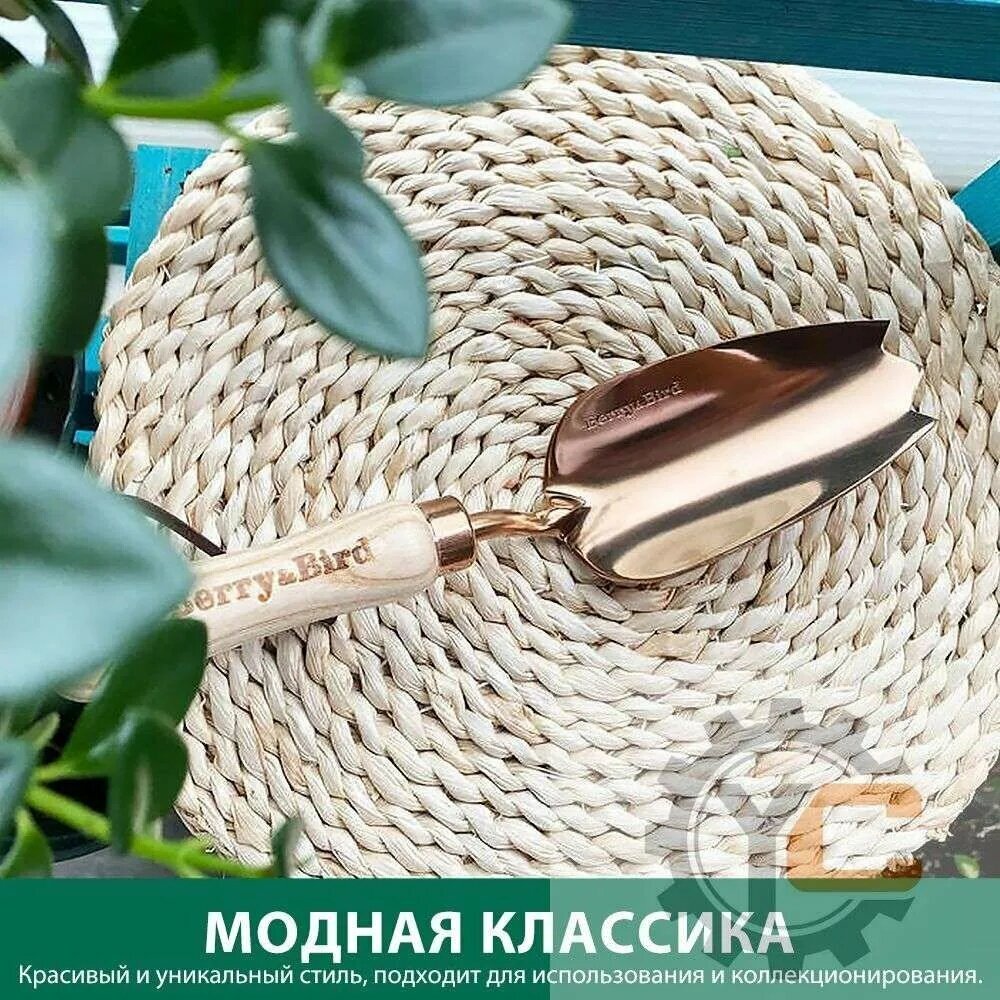 Berry&Bird Совок садовый, Нержавеющая сталь, рукоять Дерево, 13 см