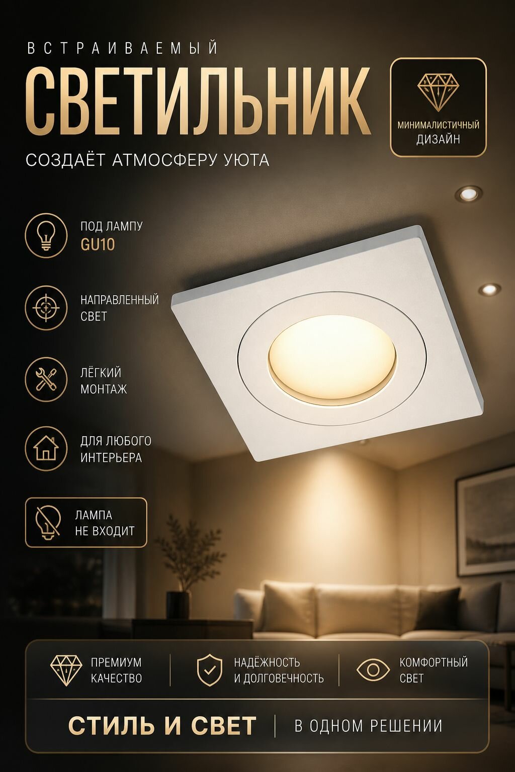 Светильник встраиваемый в подрозетник 212186 Leddy, LED 3Вт, 4000K, влагозащита IP44