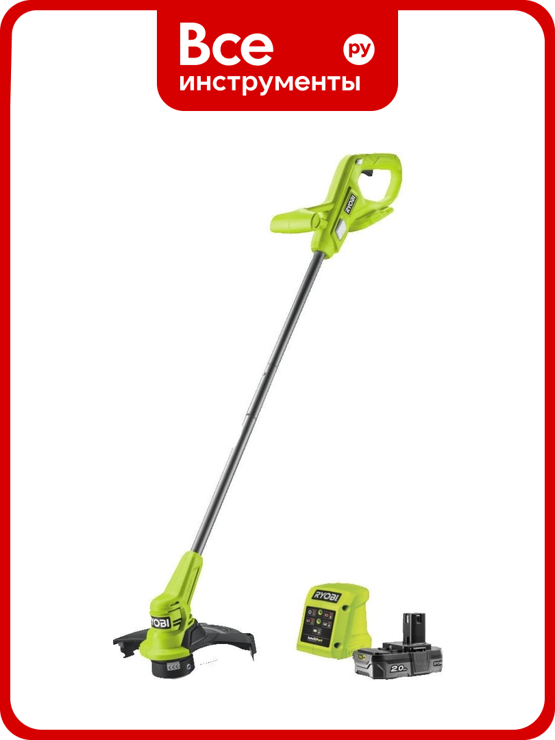 Триммер Ryobi ONE+ 18В RY18LT23A-120, аккумулятор Li‑ion 18 В, щеточный двигатель, подача лески