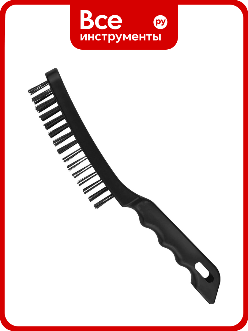 Щетка по металлу vertextools с пластиковой ручкой, 4-ряд 1212-03