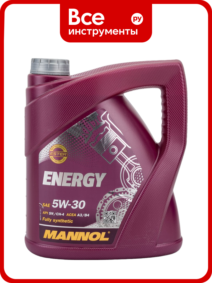 Синтетическое моторное масло MANNOL ENERGY 5W30, 4 л, 7017, инновационное