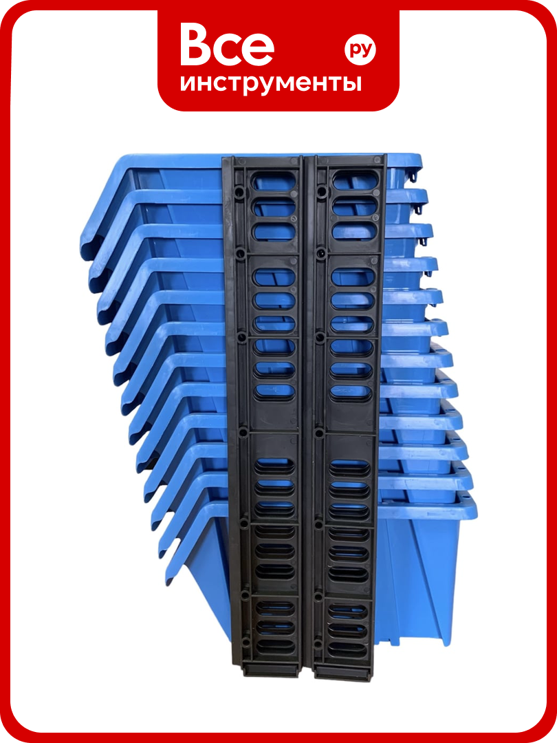 Набор Jettools лоток для метизов 225x155x120 мм 12 шт, с планкой 6 шт. ЛМ-2-225-12