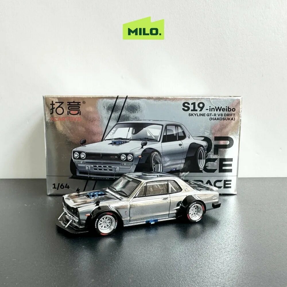Масштабная модель автомобиля 1/64 XCARTOYS POP RACE #S19-inweibo SKYLINE GT-R V8 DRIFT(HAKOSUKA) Alloy Car Model Collection Gift