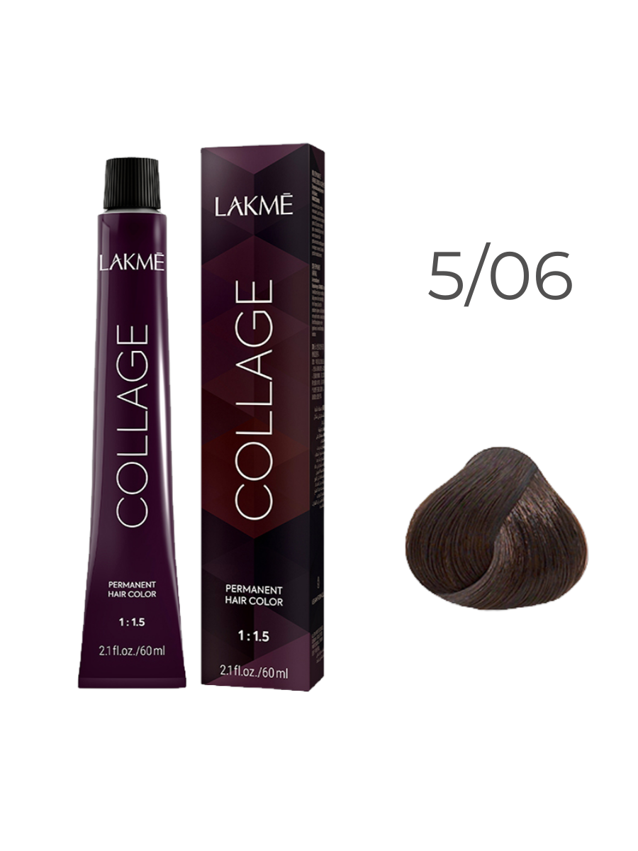 Краска для волос Lakme Collage new 5/06, светлый шатен натуральный шоколадный, 60 мл
