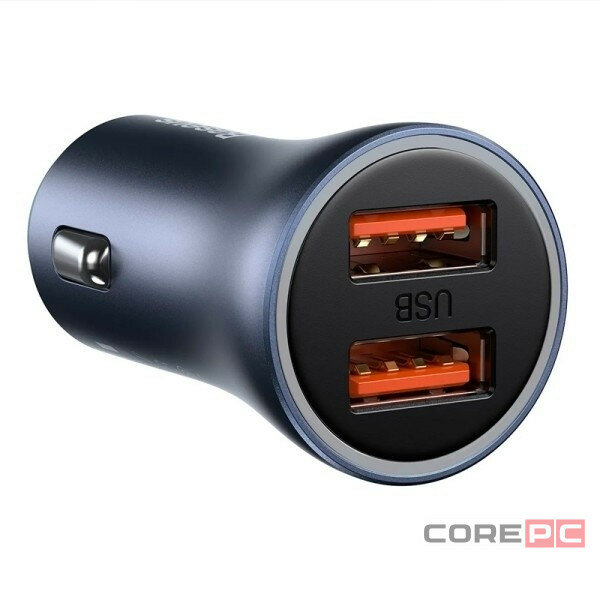 Автомобильное зар. устр. Baseus Golden Contactor Pro Dual Quick Charger 2USB 40W (CGJP020113) синее