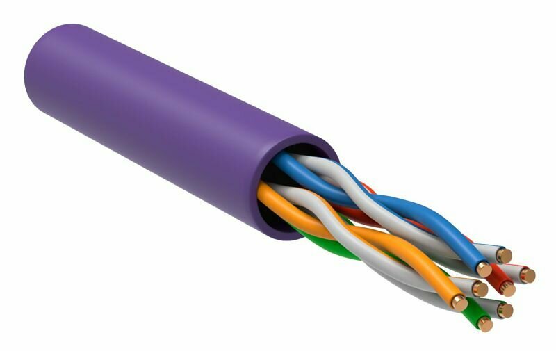 Кабель витая пара U/UTP кат.5E 4х2х24AWG solid LSZH фиолет. (уп.305м) ITK LC1-C5E04-126
