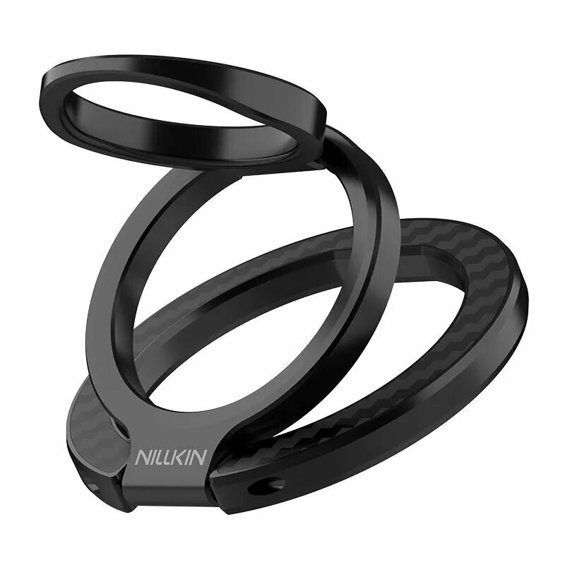 Подставка с магнитным кольцом Nillkin FiberSnap, держатель для телефона, складная портативная подставка MagSafe, ультратонкая, Бесступенчатая регулировка угла, двухстороннее магнитное кольцо (черный)
