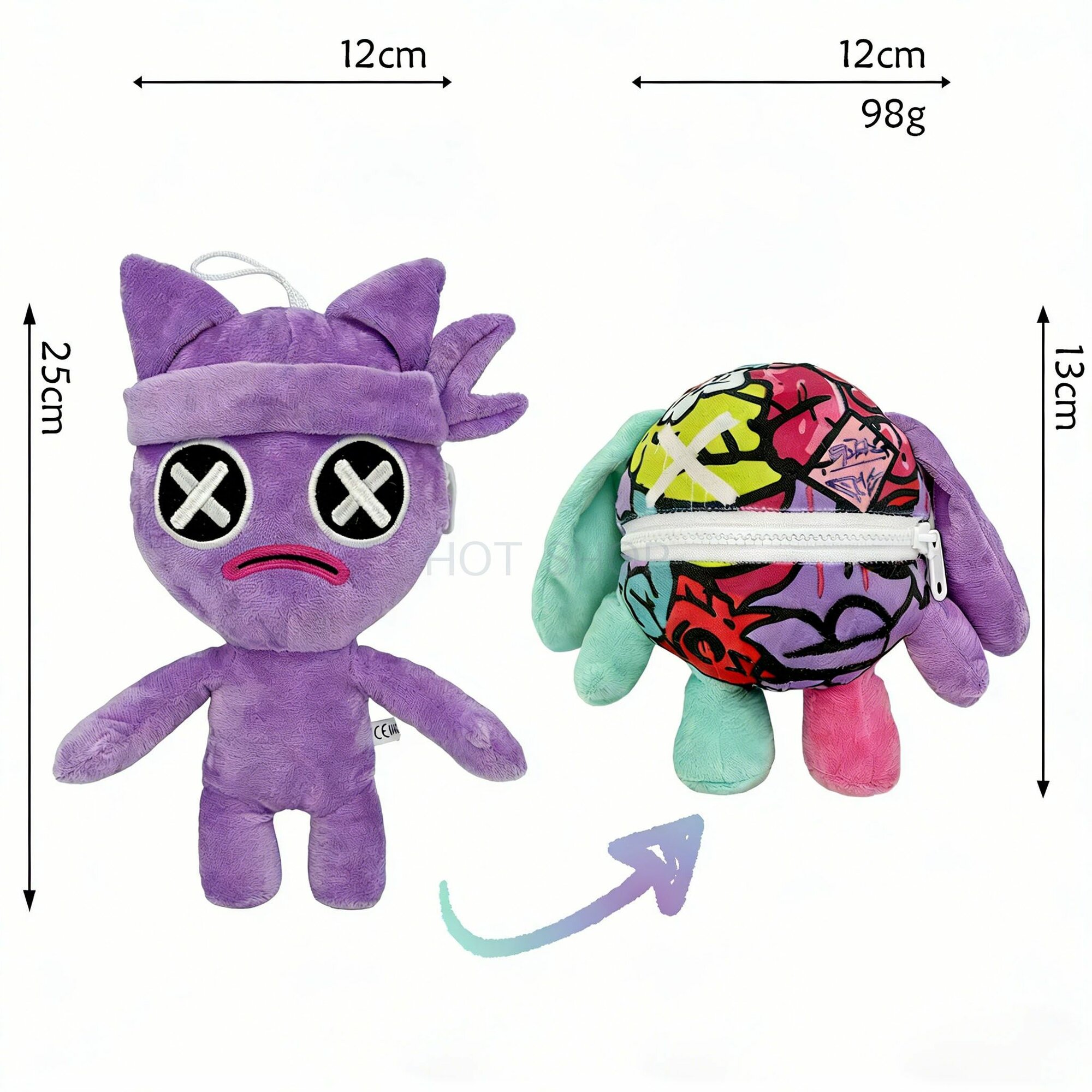 Мягкая игрушка poppy playtime, поппи плейтайм 5, wrongside outimals игрушки, 25cm