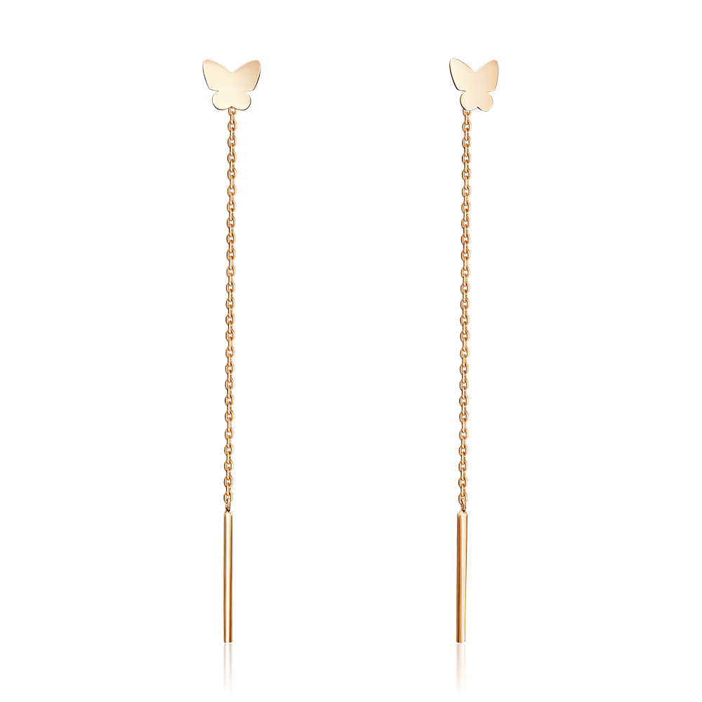 Серьги PLATINA, красное золото, 585 проба