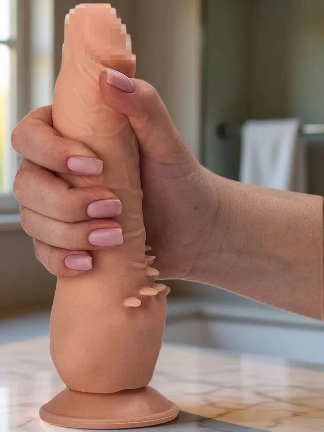 Фаллоимитатор на присоске с шипами для массажа клитора, LOVETOY (А-Полимер), длина 18 см, диаметр 4 см