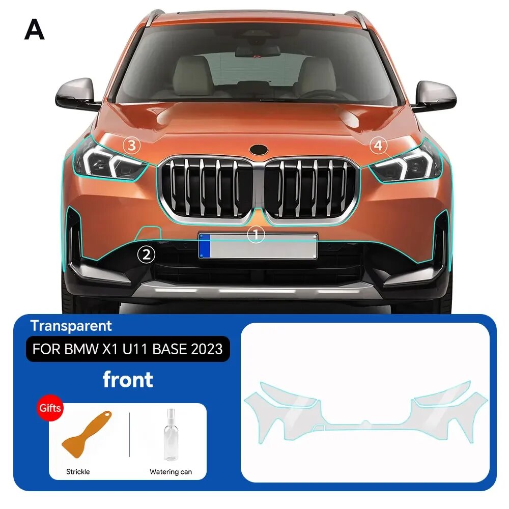 Предварительно вырезанная автомобильная защитная пленка PPF для BMW X1 Base U11 2023, прозрачный комплект PPF, аксессуары, прозрачный корпус, ТПУ, защита от царапин