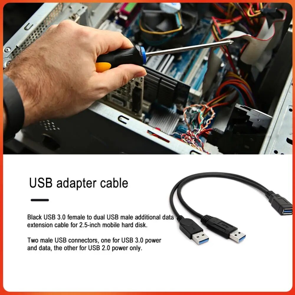 USB 3.0 разветвитель с питанием чёрный