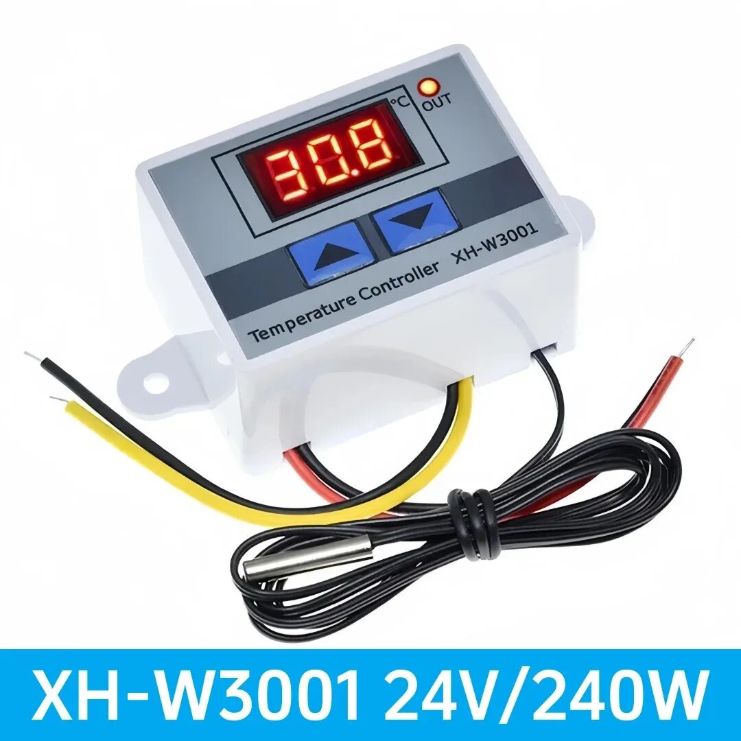 Цифровой терморегулятор W3001 для инкубатора DC 24V