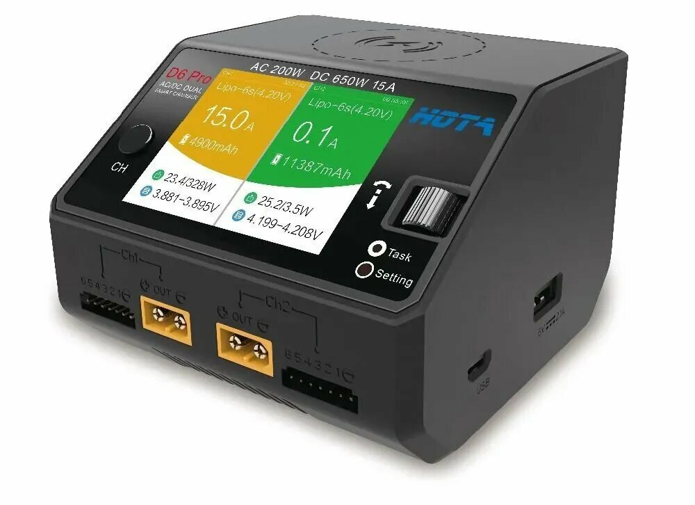 HOTA D6 Pro AC 200W DC 650W 15A сбалансированное зарядное устройство для моделей самолетов, игрушек для моделей автомобилей