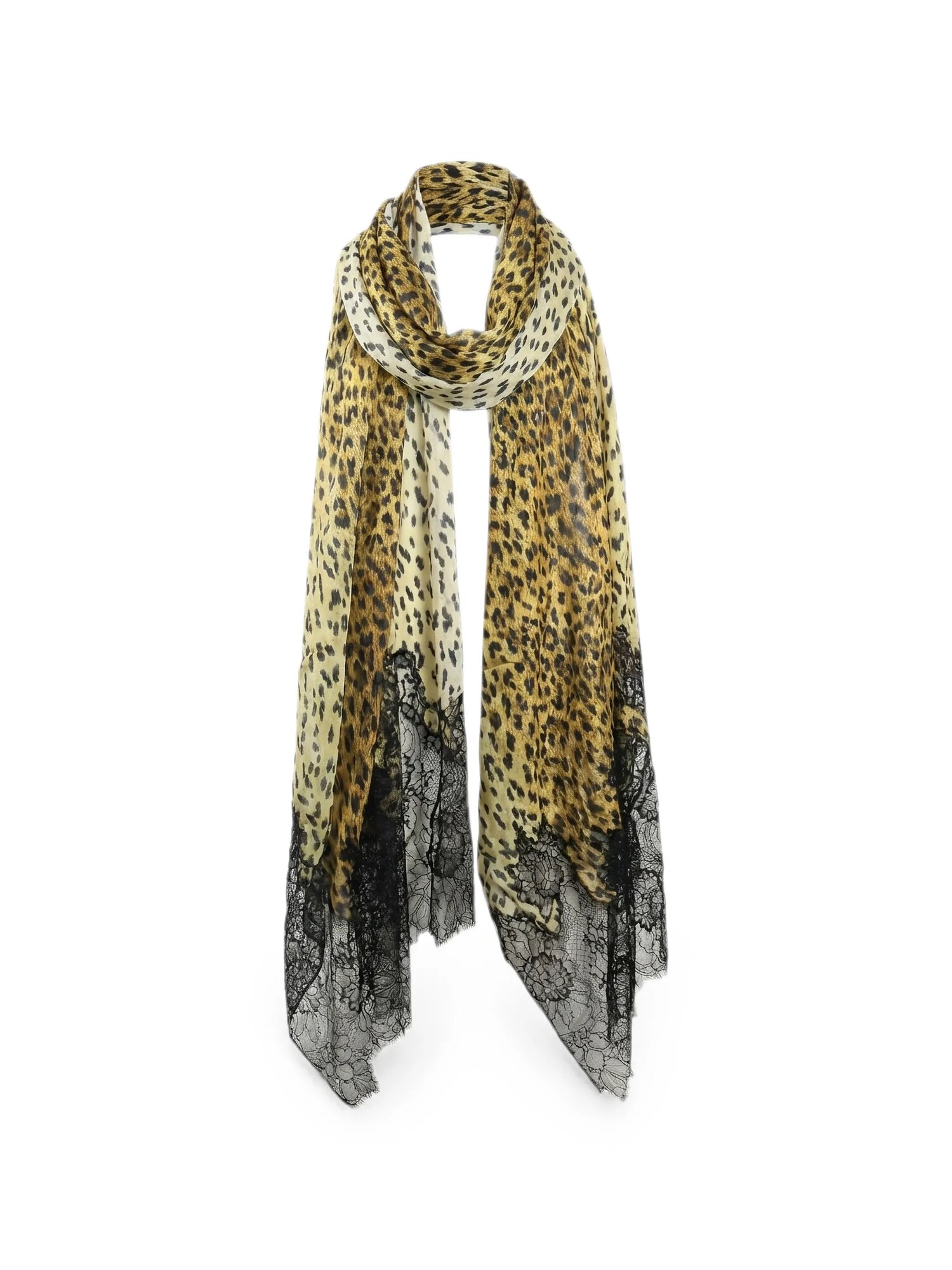 Шарф Leopard-print lace-trim scarf для девочек