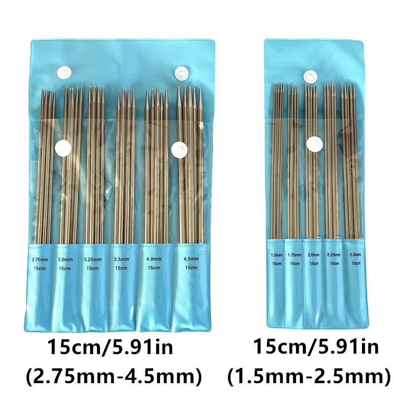 Спицы для вязания нержавеющая сталь набор 15см 1.5Mm-2.5Mm