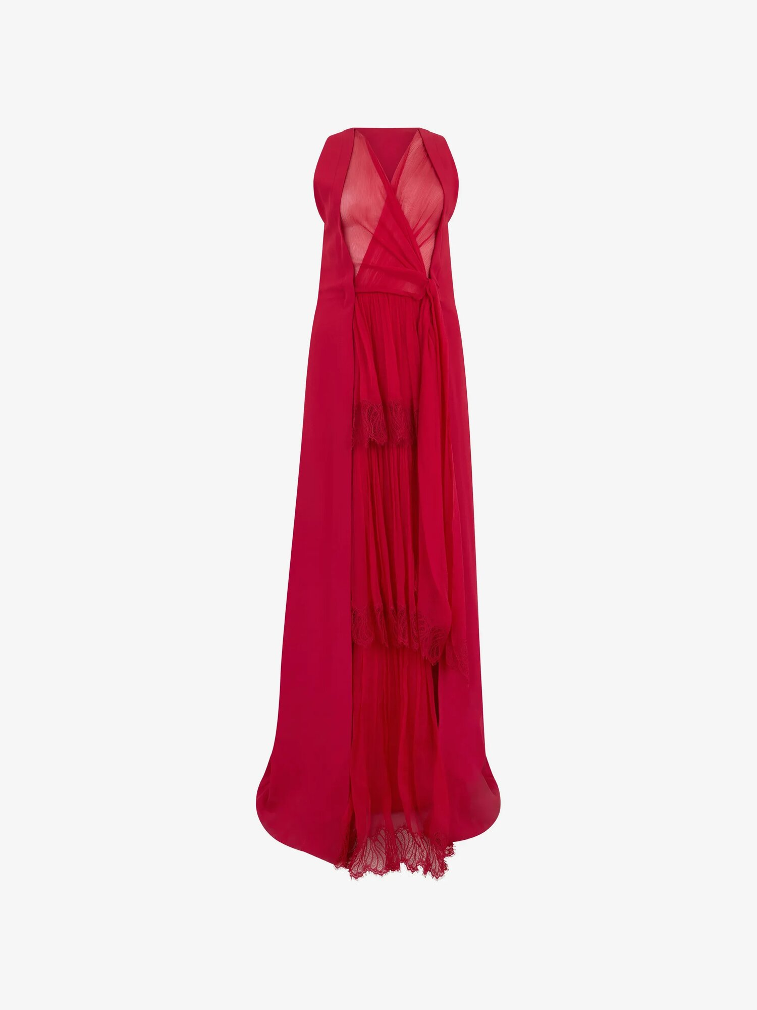 Платье Alberta Ferretti Lace-trim maxi dress