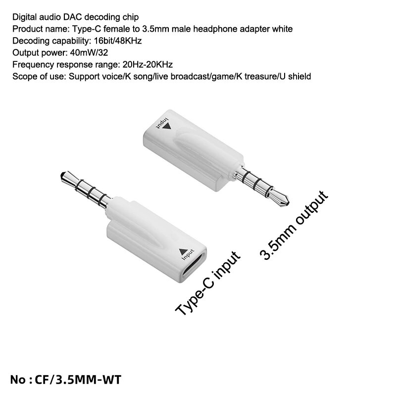 Аудиоадаптер Type-C (женский) на 3,5 мм (мужской) AUX, конвертер для наушников, CD-плееров, автомобильных AUX-устройств