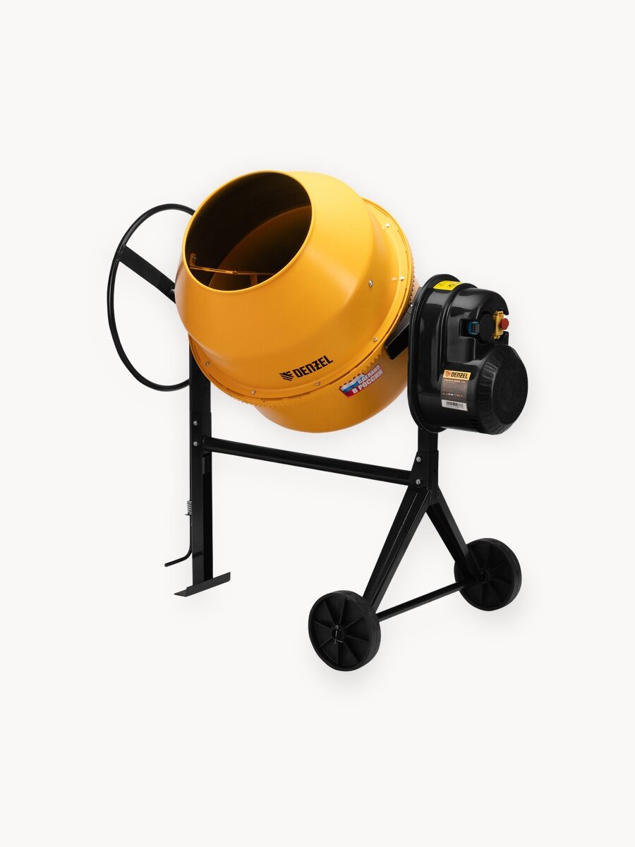 Бетономешалка электрическая Denzel B-200, объем 200 л, 1 кВт, чугунный венец, 95424
