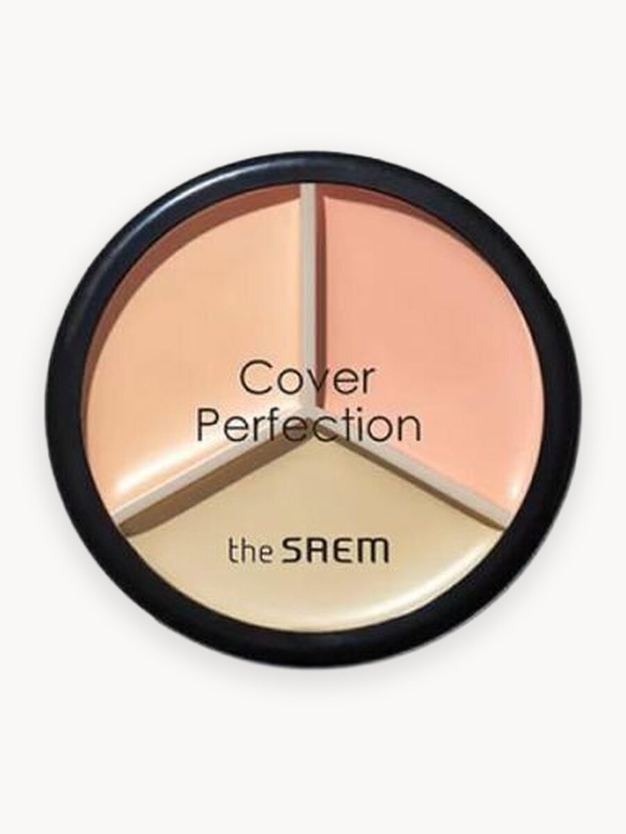The Saem Трехцветный консилер для маскировки недостатков кожи 13,5 г Cover Perfection Triple Pot Concealer, оттенок 03 Correct Up Beige