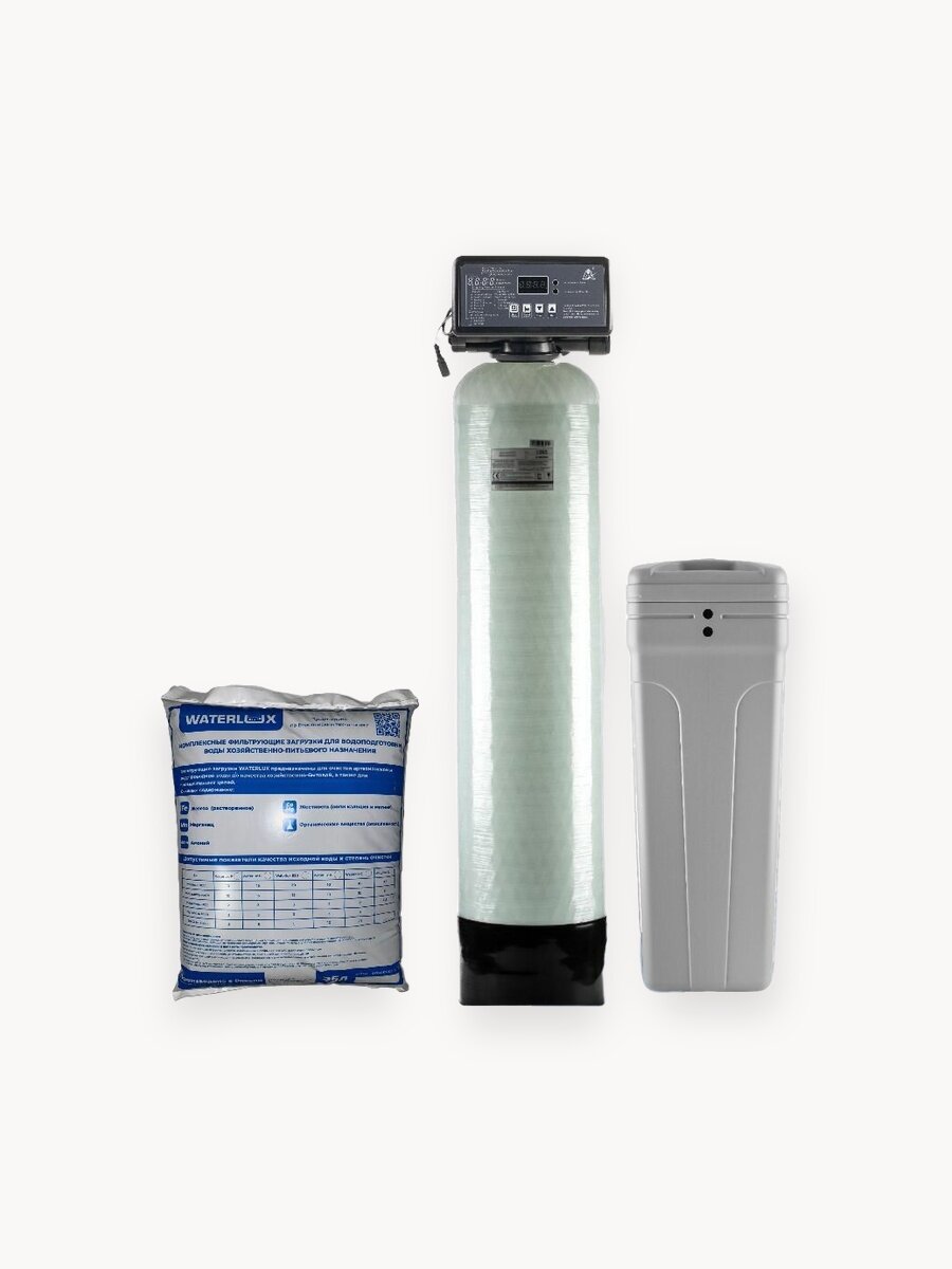 Комплект коттеджной системы 1044 Н2О Waterlux C 1.2 м3/час / обезжелезивание и умягчение воды / фильтр для дома