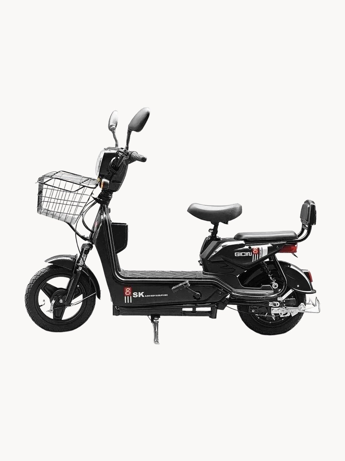 Электровелосипед мопед электроскутер SK 8, до 30 км запас хода, колеса 16",48v12ah черный