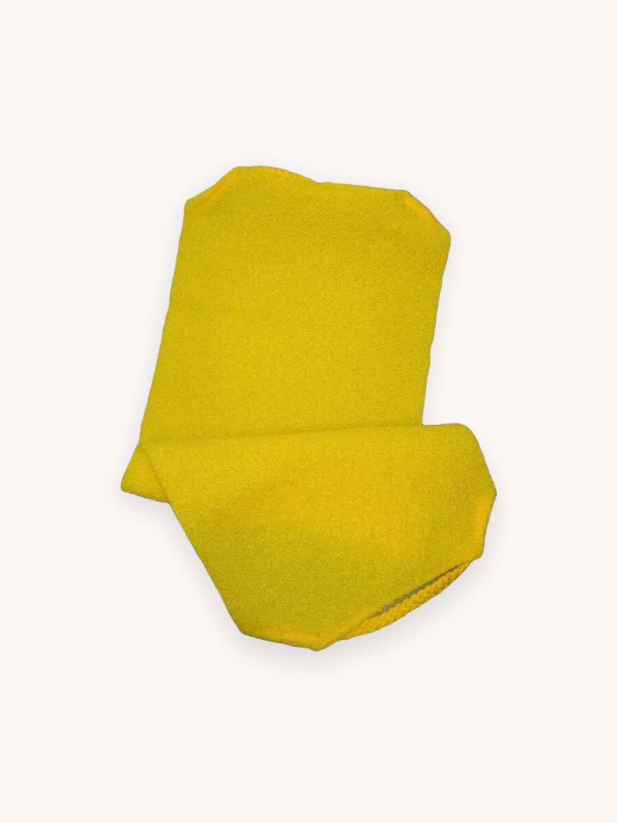 Мочалка для тела с ручками, антицеллюлитная, массажная, желтая