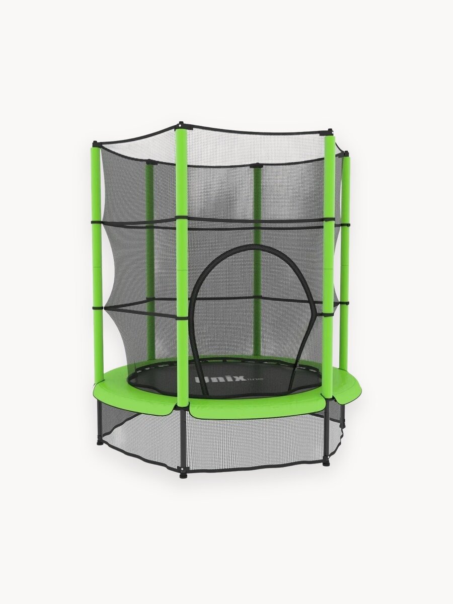 Батут UNIX Line Kids 4,6 ft Green (140 cm) UNIXLINE для детей в возрасте от 2 до 7 лет, до 50 кг