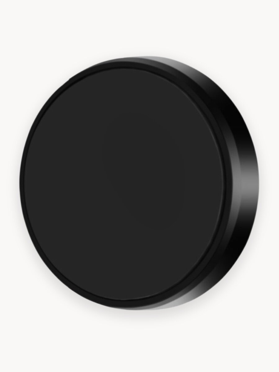 Магнитный держатель для телефона черный / Держатель для смартфона универсальный / Автомобильный держатель для телефона на липучке круглый